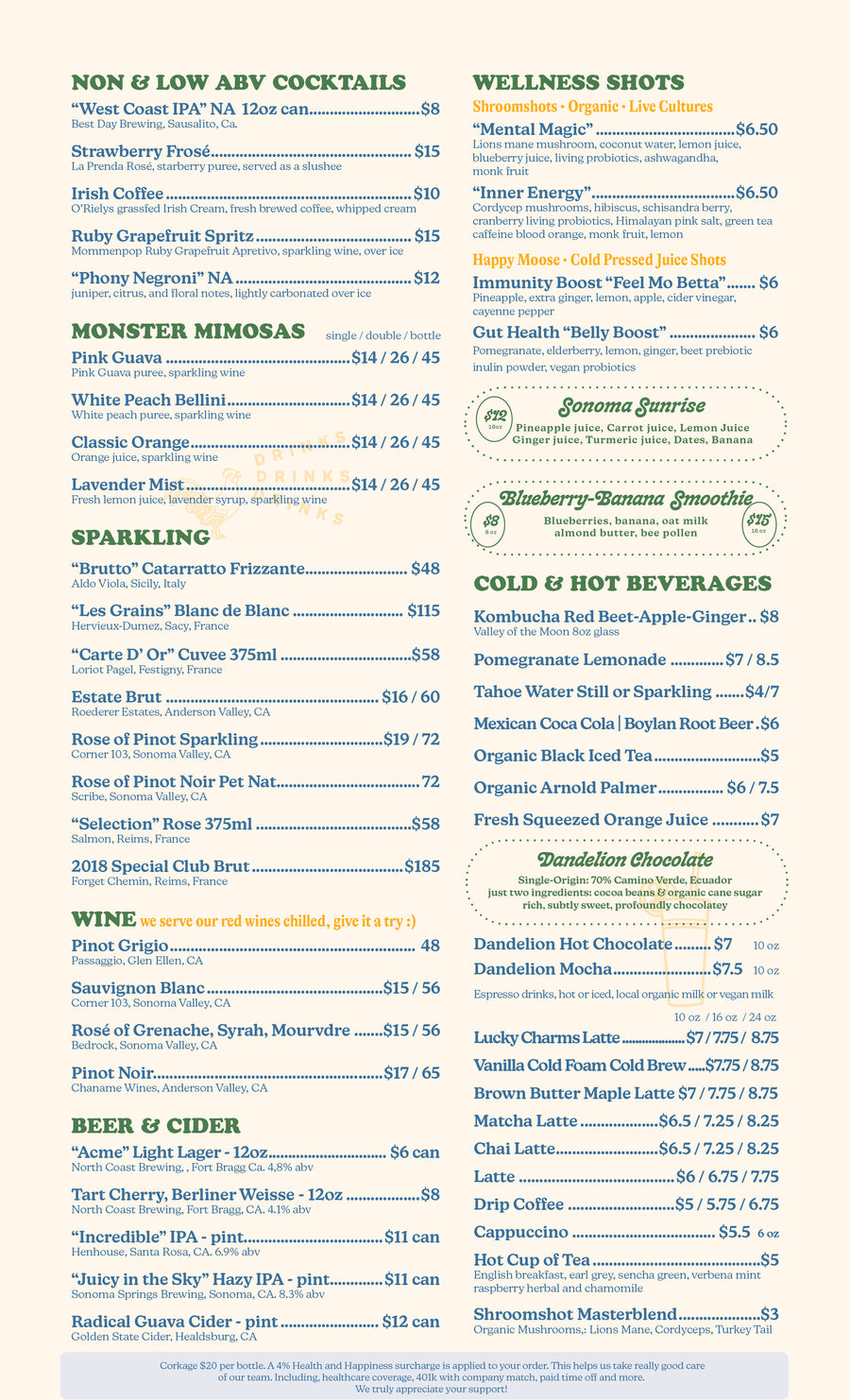 Menu – Sunflower Caffè