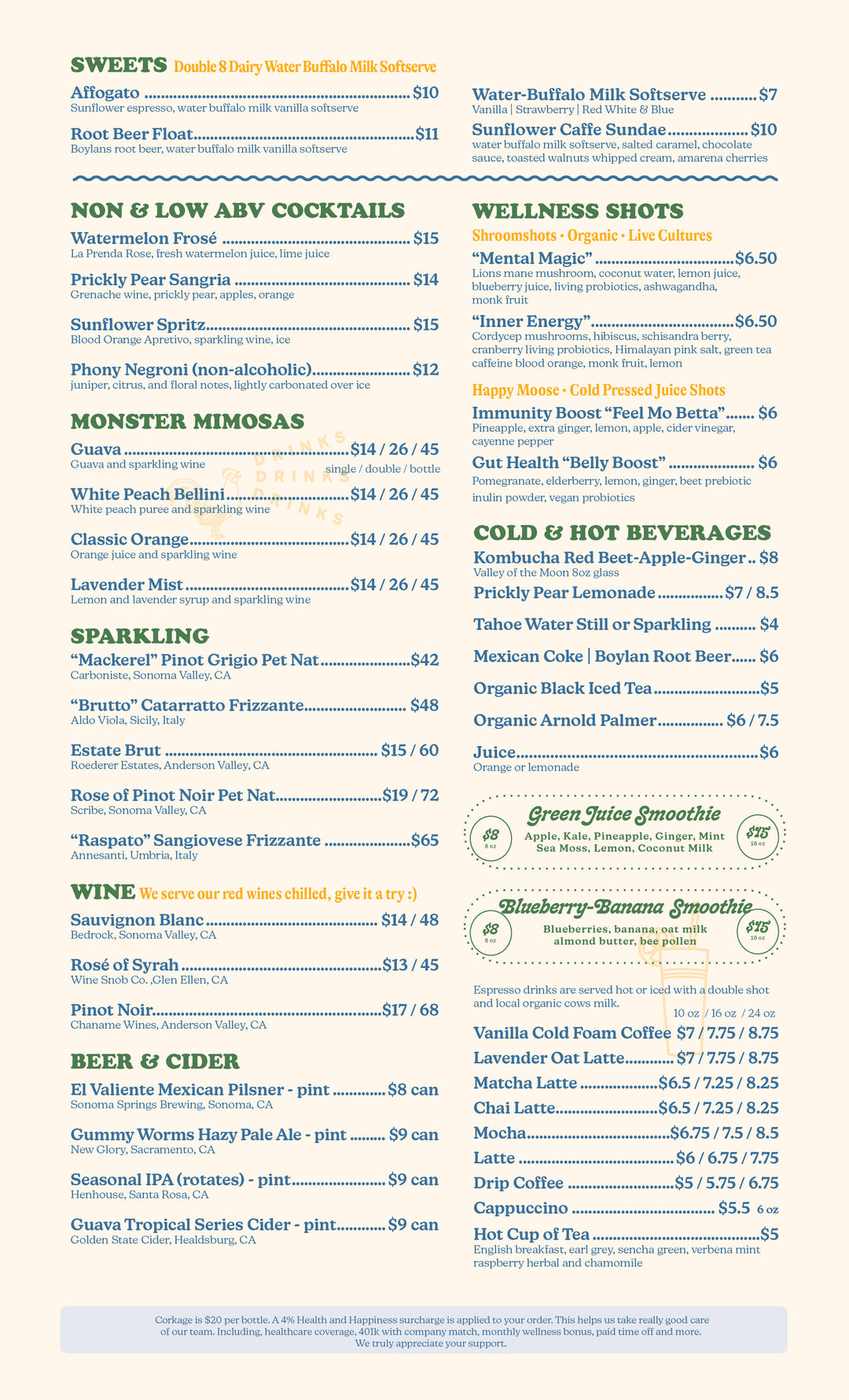 Menu – Sunflower Caffè