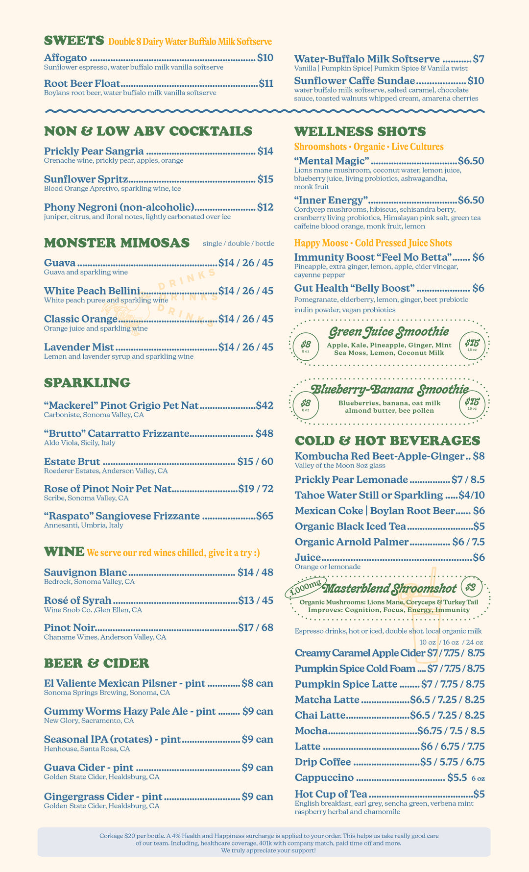 Menu – Sunflower Caffè